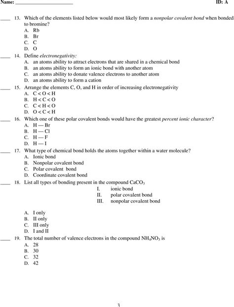 Worksheet Polarity Of Bonds Answers Chapter 9 10 Practice Test Pdf Free Download Worksheets