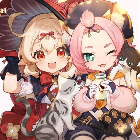 Klee And Diona Рисунки девушки Рисунки