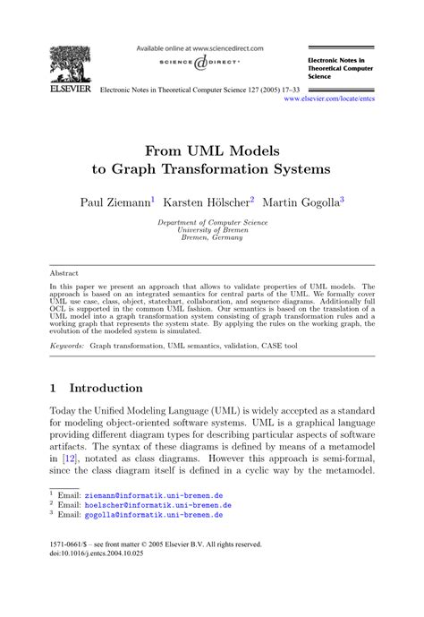 From Uml Models To Graph Transformation Systems Docslib