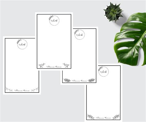 Personalized Notepad Minimalist Floral Pad Unlined Teachers T