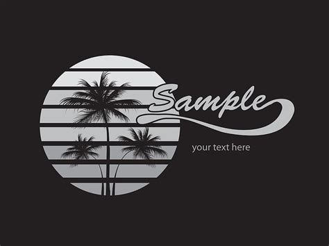 야자수 벡터와 여름 티셔츠 디자인 Ai Eps Uidownload