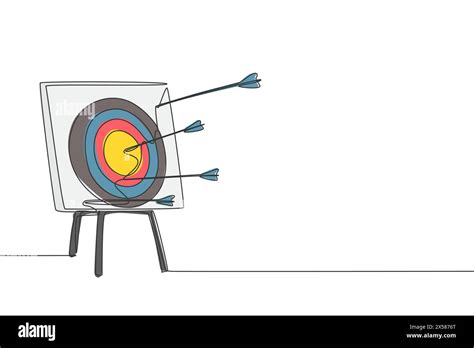 One Continuous Line Drawing Of Arrows Was Shoot To An Archery Target Board Archery Sport One Continuous Line Drawing Of Arrows Was Shoot To An Archery Target Board Archery Sport