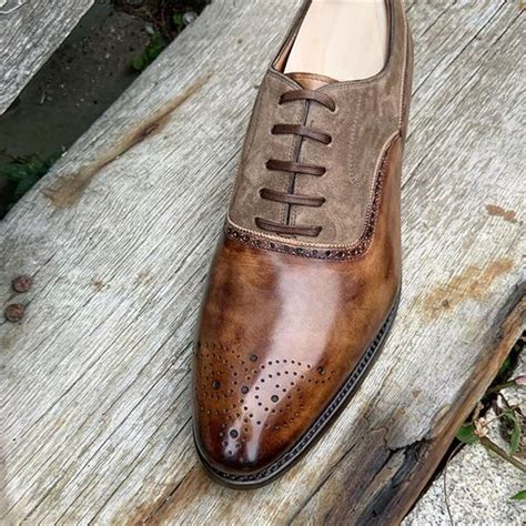 Mens Handmade Beautiful Brown Leather Edition Brogue Formal Choice