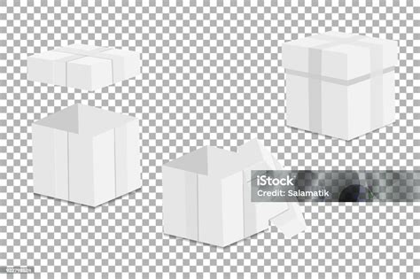화이트 빈 모형 선물 상자입니다 에 투명 한 배경 벡터 일러스트 레이 션 닫은에 대한 스톡 벡터 아트 및 기타 이미지 닫은 선물 상자 열다 Istock