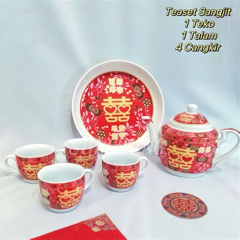 Jual Tea Set Sangjit Tea Set Chinese Wedding Tepai Perlengkapan