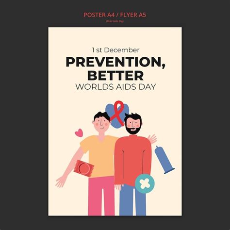 Modelo De Dia Mundial Da Aids De Design Plano Psd Grátis