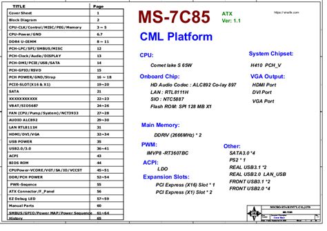 Msi Ms 7c85 Schematics
