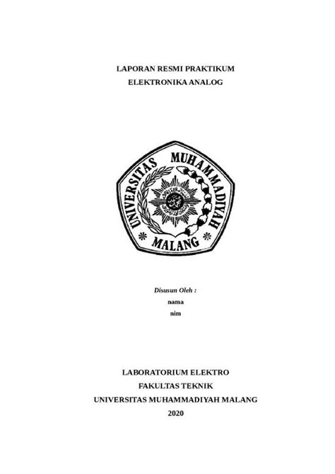 Laporan Praktikum Pdf Format Laporan Praktikum Dasar Elektronika