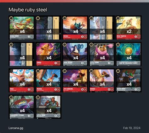 Maybe Ruby Steel Lorcana Deck Disney Lorcana