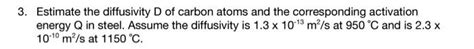 Solved Estimate The Diffusivity D Of Carbon Atoms And The