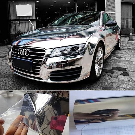 Stretching Chrome Mirror Silver Vinyl Wrap Sticker For Carmc High