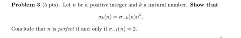 Solved Problem 35pts Let N Be A Positive Integer And K A