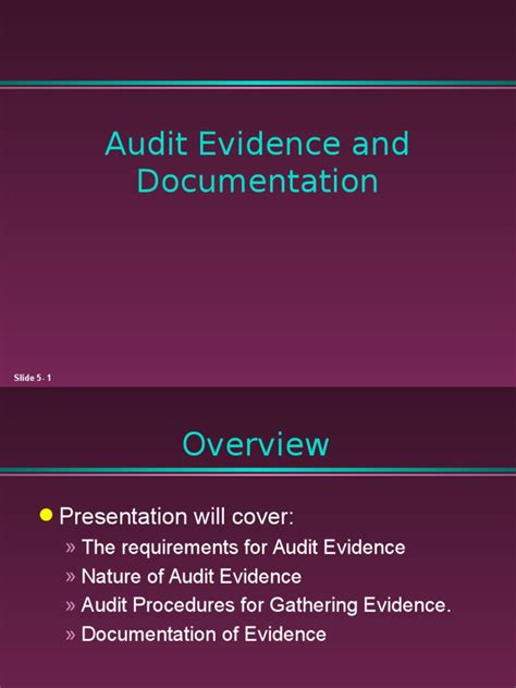 Audit Evidence And Documentation Audit Evidence