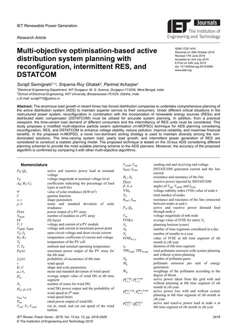 Multi Objective Optimization Based Active Distribution System Planning With Reconfiguration