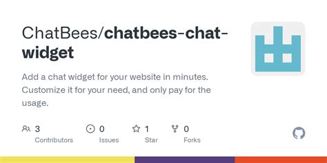 Github Chatbeeschatbees Chat Widget Add A Chat Widget For Your Website In Minutes Customize