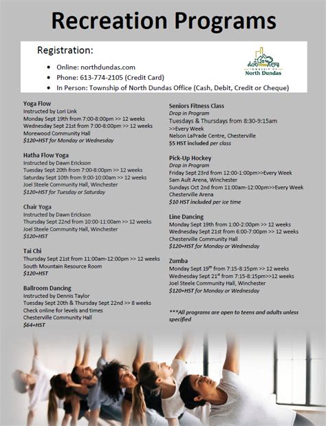 Fall Recreation Programs Are Now Open For Registration Sign Up Today