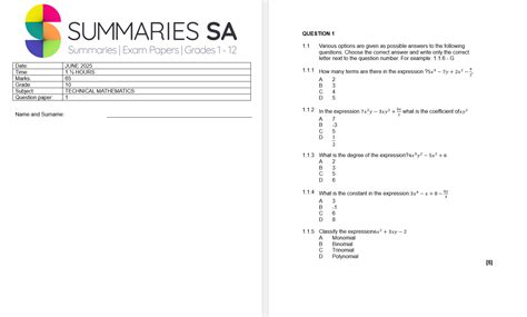 Grade 10 Technical Math June Paper 1 2025