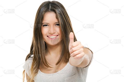 美女竖起大拇指