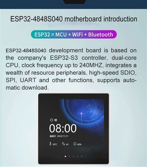 ESP32 S3 Arduino LVGL WIFI Bluetooth Development Board 4 0 дюймовый