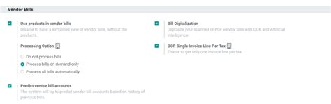 Digitize Vendor Bills With Optical Character Recognition OCR Odoo Documentation