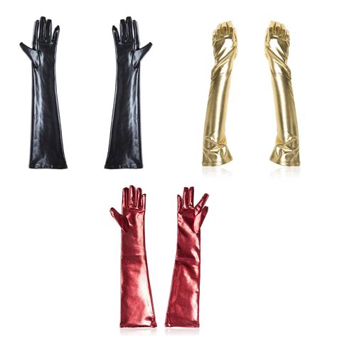 Fetish Blackredgolden Sexy Lingerie Latex Long Gloves Erotic Hands