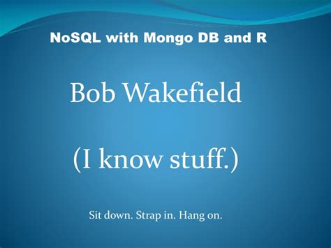 Ppt Nosql With Mongo Db And R Powerpoint Presentation Free Download