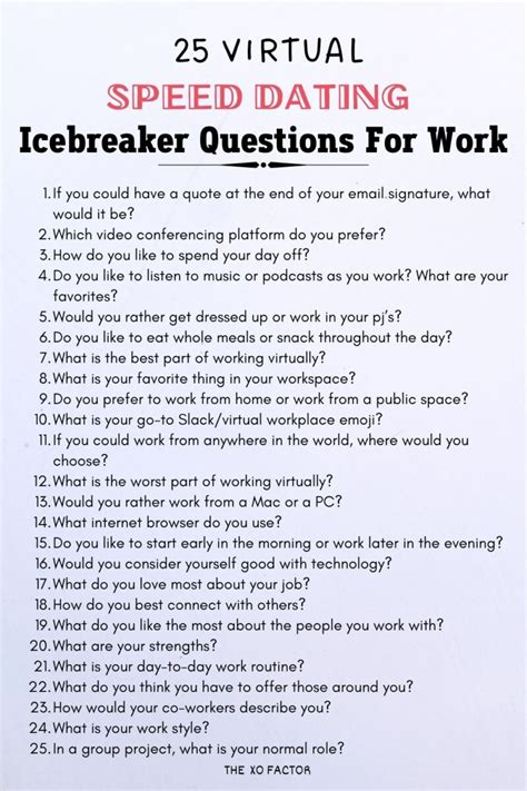 200 Good Icebreaker Questions For Work - The XO Factor
