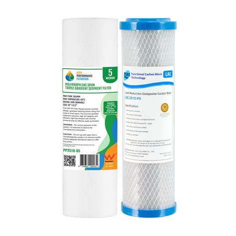 Filter Set 5 Micron Polyspun 05 Micron Heavy Metal Lead Reduction