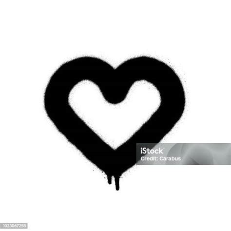 흰색에 검정색에서 스프레이 낙서 심장입니다 벡터 일러스트 레이 션 그래피티에 대한 스톡 벡터 아트 및 기타 이미지 그래피티 하트 모양 사랑 Istock