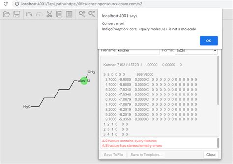 When Saving File In Inchi Format Atoms Alias Is Taken As Query · Issue 656 · Epamketcher · Github