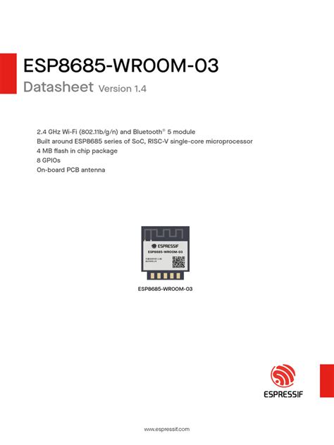 esp8685 wroom 03 datasheet en pdf booting microcontroller