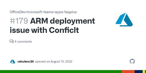 Arm Deployment Issue With Conficlt · Issue 179 · Officedevmicrosoft