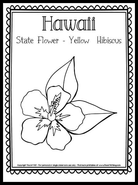 Hibiscus Flower Coloring Page