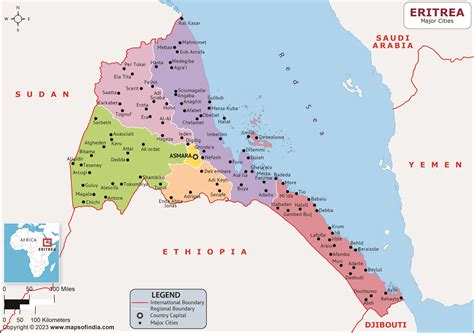 Eritrea Major Cities Map List Of Major Cities In Different States Of Eritrea Major Cities Map List Of Major Cities In Different States Of