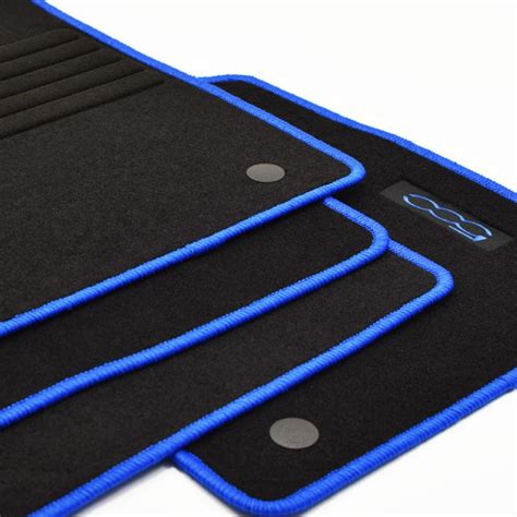 Mattenprofis Velours Logo Fußmatten für FIAT C Cabrio ab Bj blau Mattenprofis
