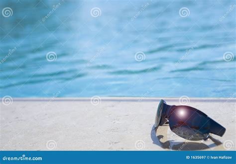 Glasses On A Swimming Pool Edge Stock Image Image Of Business Edge