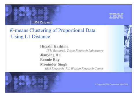 Pdf K Means Clustering Of Proportional Data Using L1 Distance · Ibm