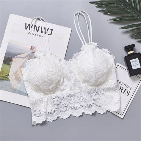 Wit Zwart Vrouwen Lace Tube Tops Beha Sexy Bloemen Grandado