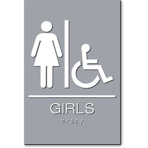 Ada Restroom Signs Ep4414ca Ca Girls Accessible Restroom Sign White