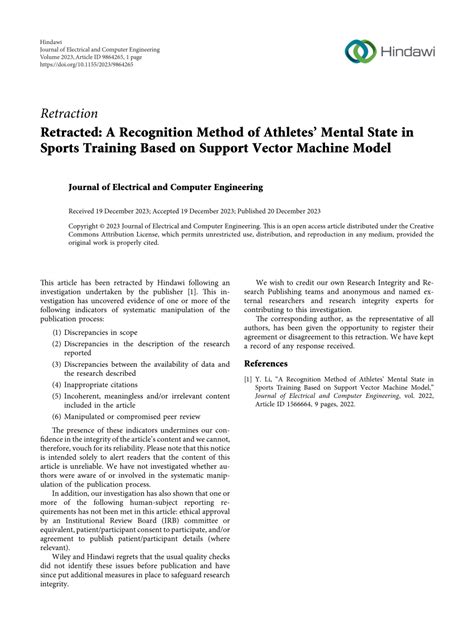 Pdf Retracted A Recognition Method Of Athletes Mental State In Sports Training Based On