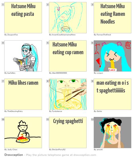 Hatsune Miku Eating Pasta Drawception