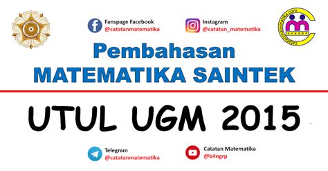 Pembahasan Soal UTUL UGM Matematika IPA Kode CATATAN MATEMATIKA