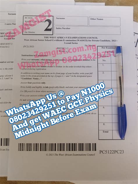 Physics Waec 2024 Answers Celka Clarine