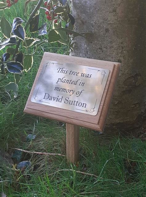 Dedication Memorial Tree Marker Engraved Memorial Cemetery Plaque Grave