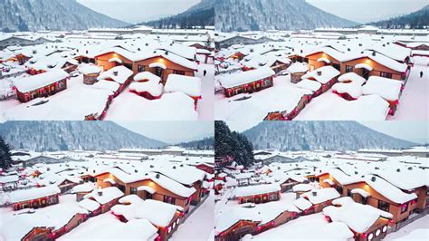中国黑龙江雪乡风景区航拍3840x2160高清视频素材下载编号26732875实拍视频光厂vj师网
