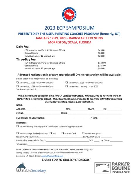 Fillable Online Ecp Symposium Registration Form Fax Email Print Pdffiller