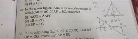 C In The Given Figure Mathrm ABC Is An Isosceles Triangle In Which A
