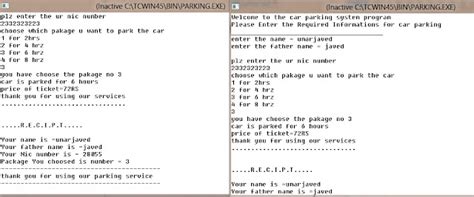 C Assignments Quizz And Project C Car Parking Management System