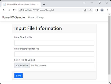 File Upload With Net Core And Mvc Part Using A View Model