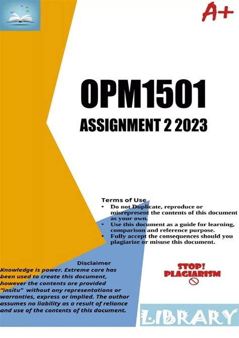 Opm1501 Assignment 2 Complete Answer 2024 839194 Orientation To